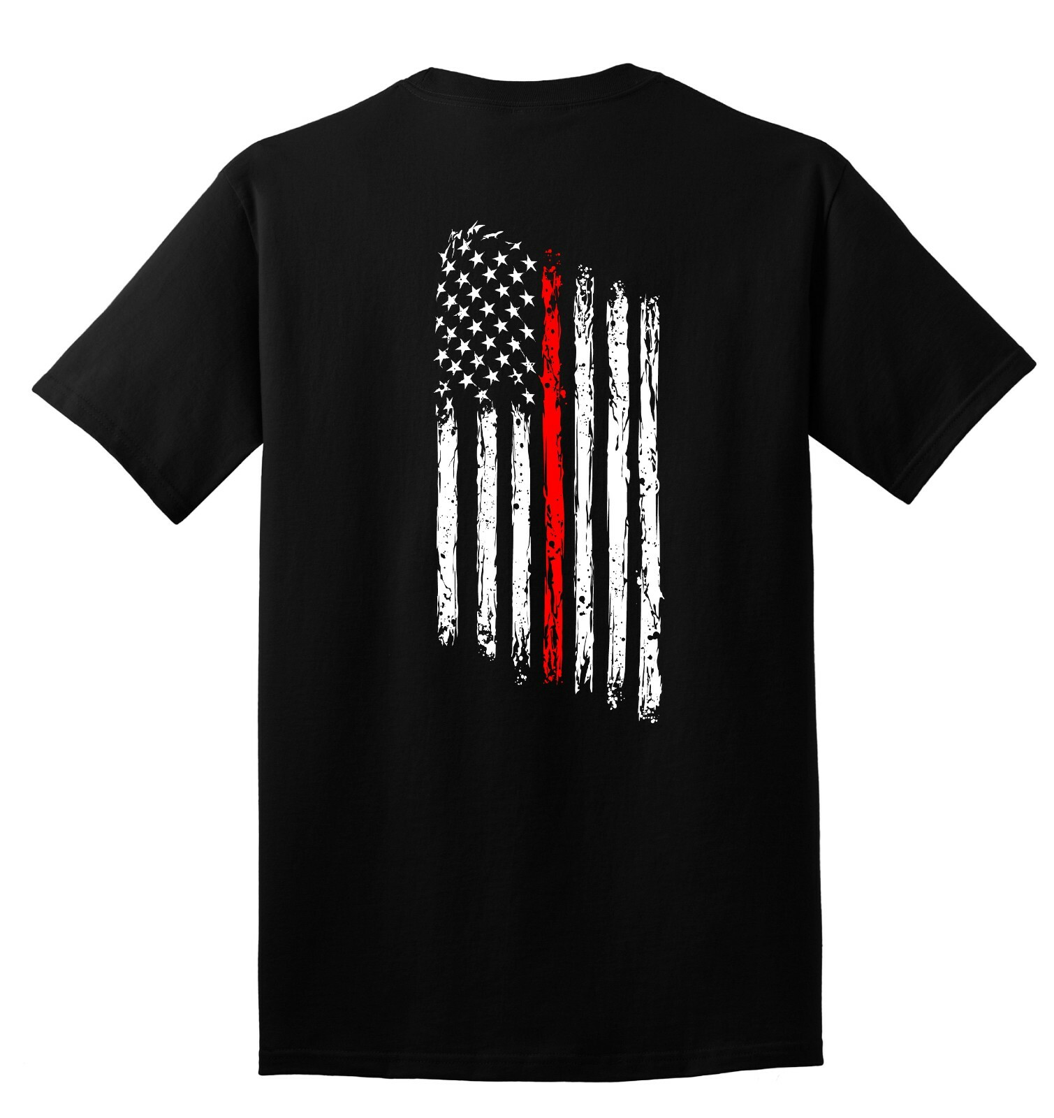 Thin Red Line American Flag Firefighter Fireman IAFF Short Sleeve Shirt ...