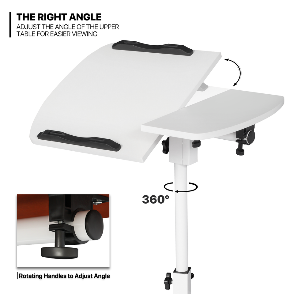 Portable Workstation[ROLLING SWIVEL LAPTOP DESK]Stand Up Adjustable ...