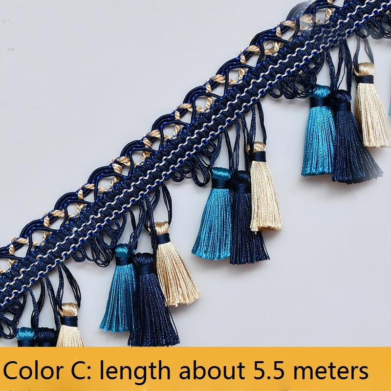 5.5M Fringe Tassel Lace Trim Upholstery Edging Trimming Ribbon DIY ...