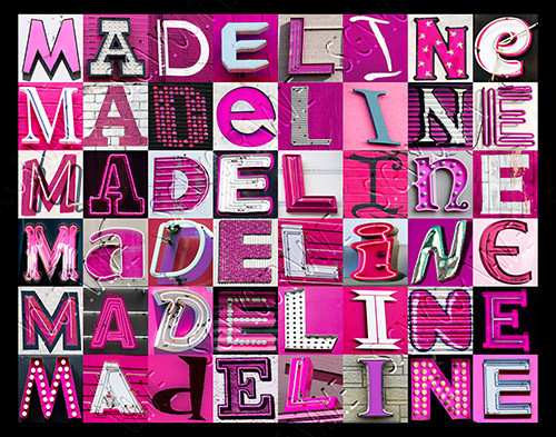 MADELINE Name Poster featuring photos of actual PINK sign letters | eBay