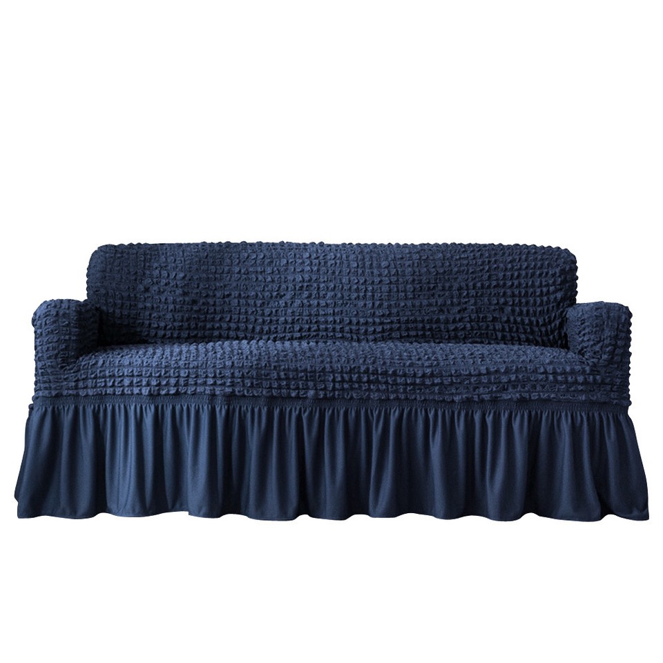 1/2/3/4 Seater 3D Bubble Stretch Sofa Couch Cover with Skirt Slipcover ...