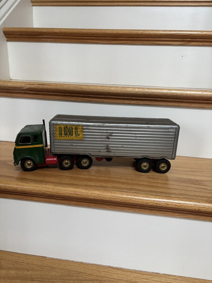 Vintage Tin IML Friction Tractor Trailer Semi Toy Truck | eBay