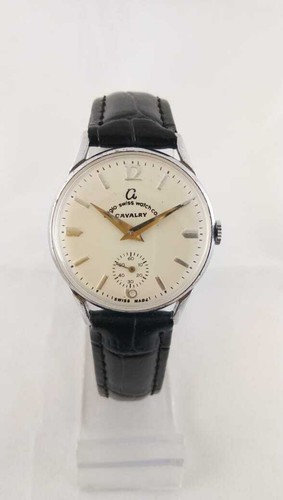 Anglo Swiss watch Co.CAVALRY Hand-winding Men's Swiss Made White Dail ...