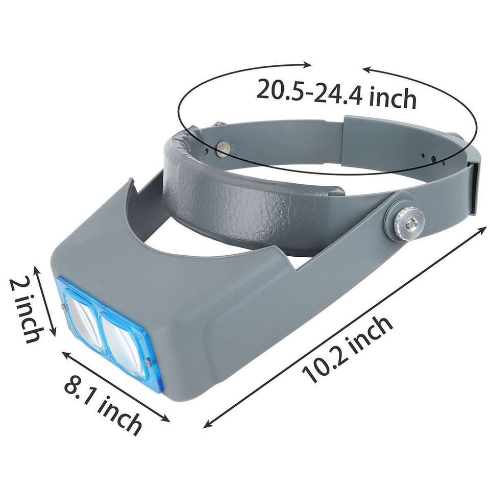 Head Headband Magnifier Reading Jewelry Visor Opitcal Glass Magnifier W ...