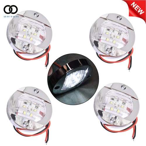 4pcs Round Marine Boat LED Cabin Deck Walkway Courtesy Lights White ...