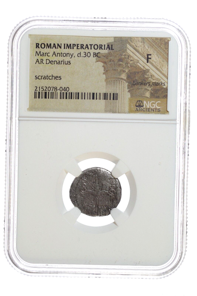 Marc Antony AR Denarius Ancient Roman Imperatorial Silver Coin 30 BC ...