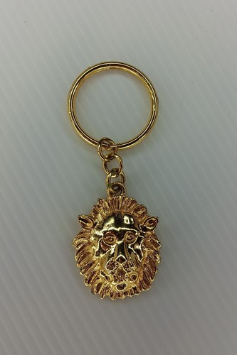 Gold Tone Lion Head Keychain Dangle Unmarked | eBay