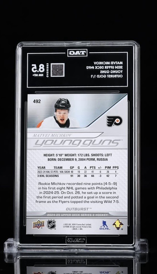2024-25 Matvei Michkov Young Guns Gold Outburst 1/1 TAG 8.5 | eBay