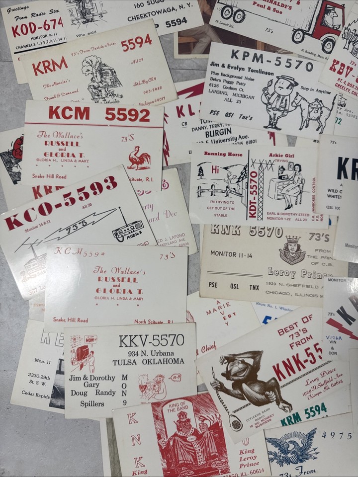 250 QSL Call Cards Lot Vintage 1960s 1970s Ham Radio Amateur Postcards ...