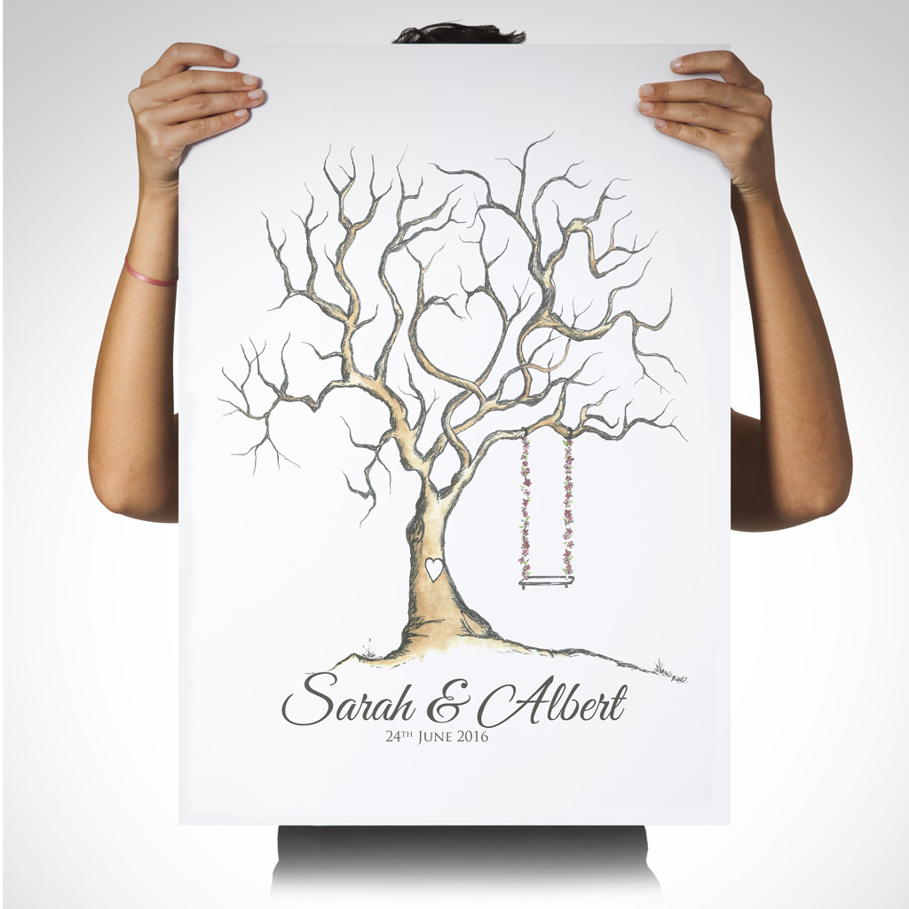 Wedding Guest Thumbprint Tree Wedding Tree Thumbprint Fingerprint