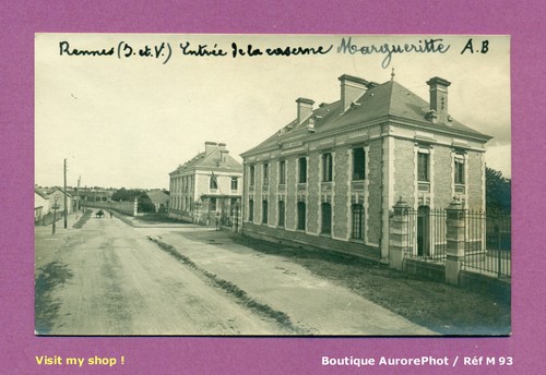PHOTO CARTE-POSTALE 1920 : BRETAGNE, RENNES , CASERNE MILITAIRE ...