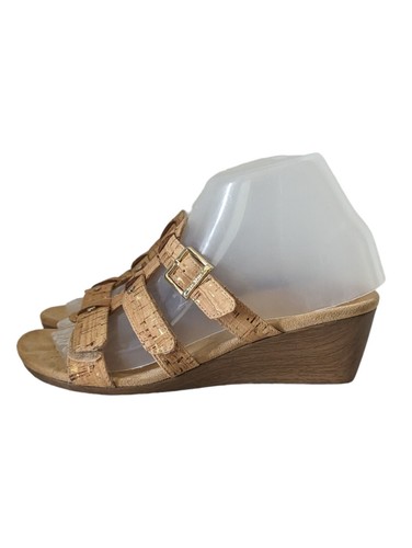 Vionic Radia Wedge Heel Sandals Strappy Cork Orthotic Heel Womens Size ...