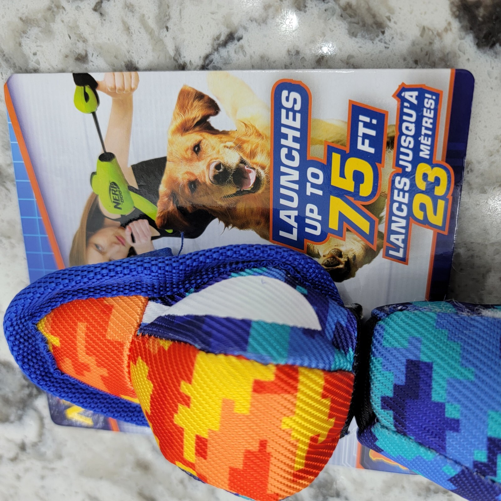 NEW! NERF COLORFUL CAMO CRINKLE & SQUEAK DOG LAUNCH TOY! BIRD DUCK ...