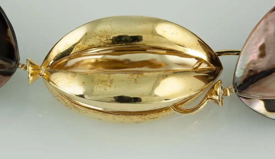 Vintage Shell MOP Star Fruit Gilt Sterling Silver Vintage Statement ...