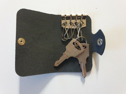 Leather Key Case Pouch Wallet Keychain Key Holder Ring with 4 Hooks ...