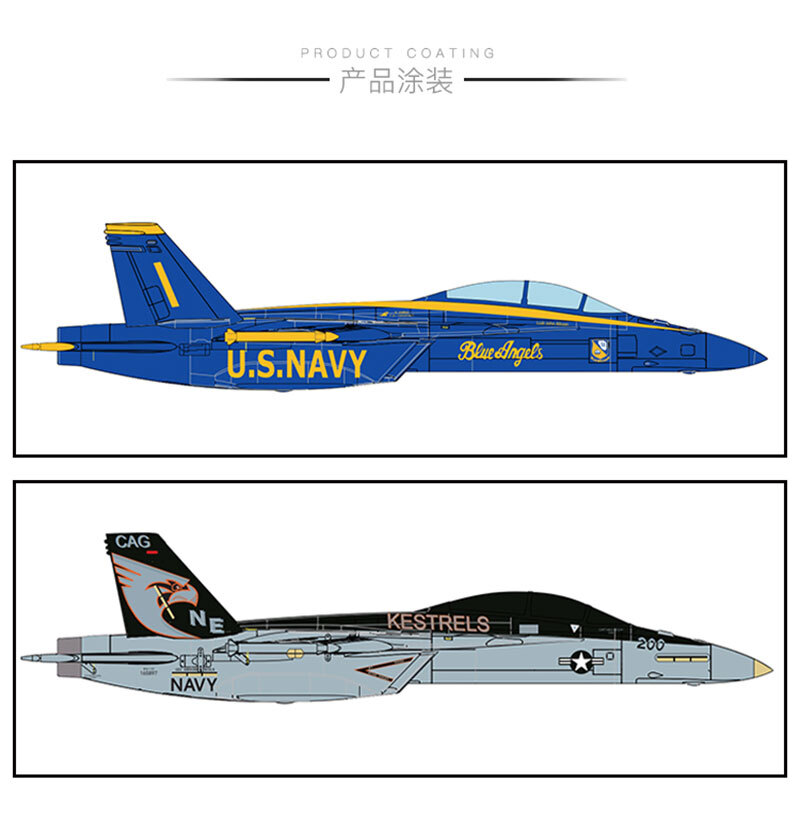 F18 EPO 23.14inch Wing Span RC Airplane Grey Blue KIT PNP ARF+ RC Model ...