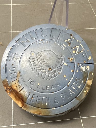 VINTAGE MILK GLASS JAR BAKELITE NUCLEAN DENTAL TEETH & PLATES ...