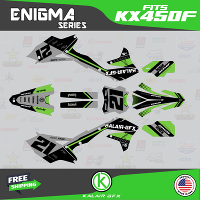 Graphics Kit for Kawasaki KX450F (2016-2018) KX 450F Enigma Series ...