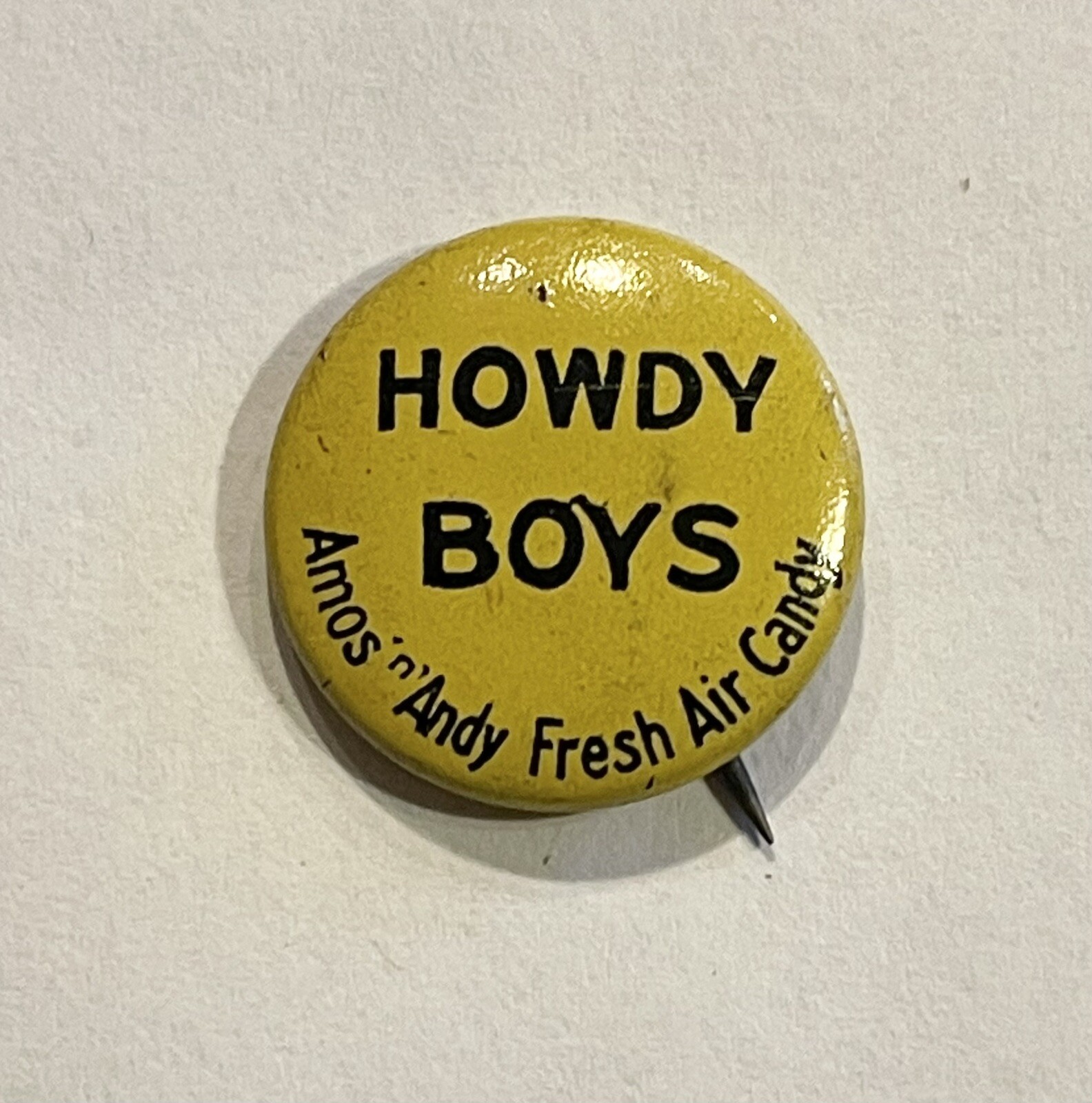 VINTAGE HOWDY BOYS - AMOS & ANDY FRESH AIR CANDY ADV PREMIUM 3/4” LITHO ...