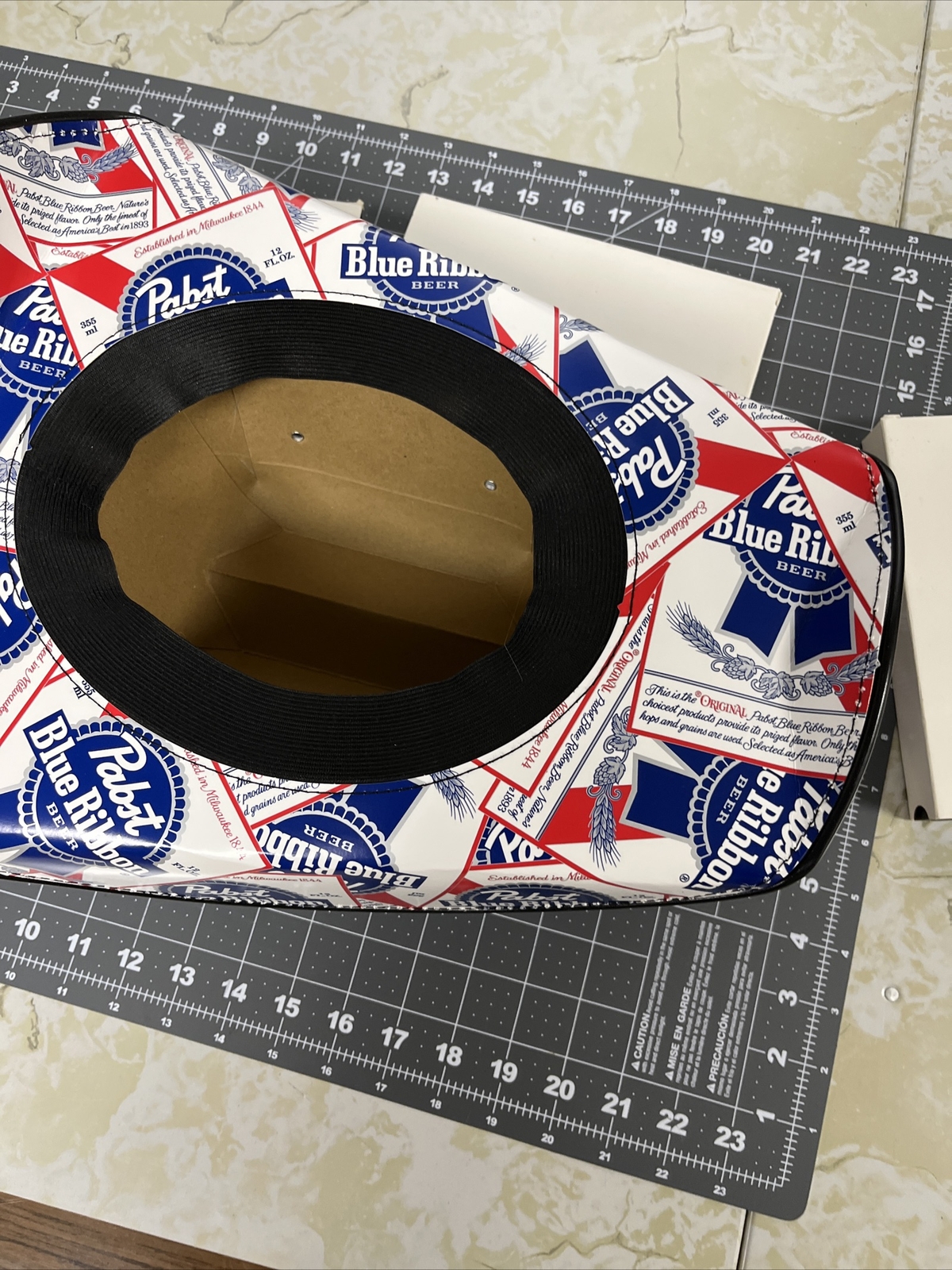 Pabst Blue Ribbon Beer Cowboy Hat Beer Box Cardboard - One Size Adult ...