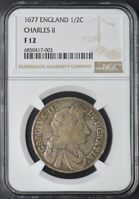 1677 England Half Crown - NGC F12 - Charles II - COINGIANTS | eBay