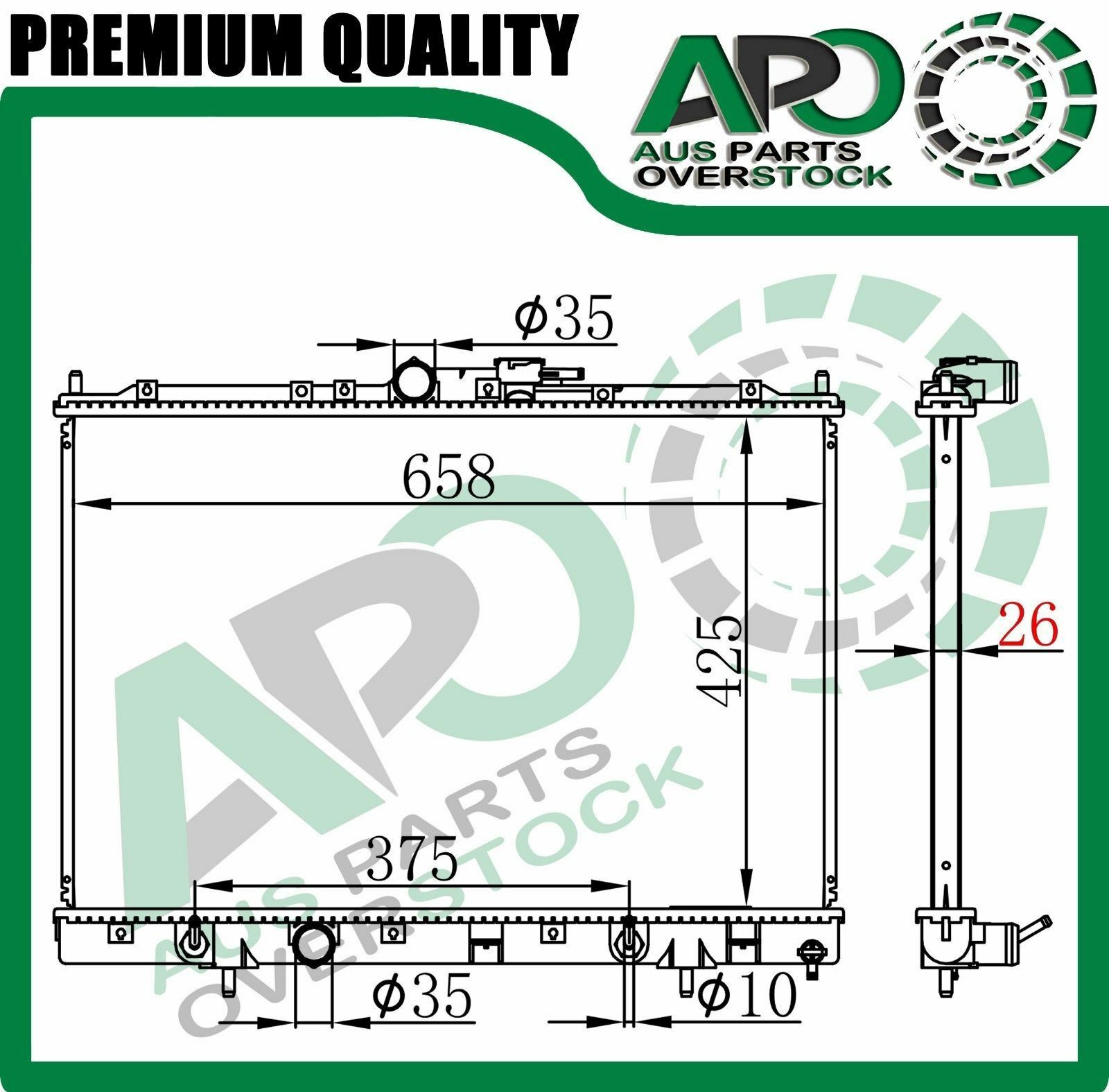 Premium Radiator for Mitsubishi Pajero IO QA Auto & Manual 11/1998-12/ ...