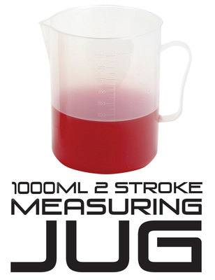 1000ml MX 2 STROKE ENGINE OIL MEASURING JUG MIXING CYLINDER FUEL ...