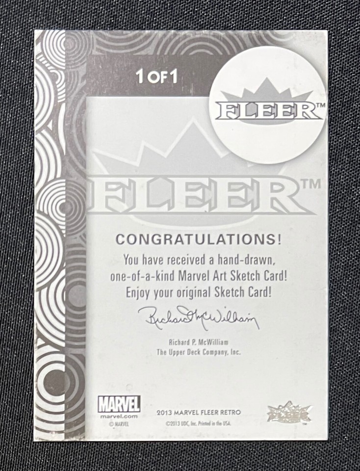 2013 Marvel Retro THOR Wayne Beeman Sketch Card Variant Art Insert ...