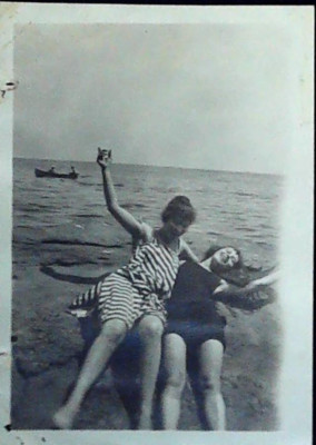 Flapper Girls Catalina Island Bathing Suits Rocks Ocean Photo 1920's ...