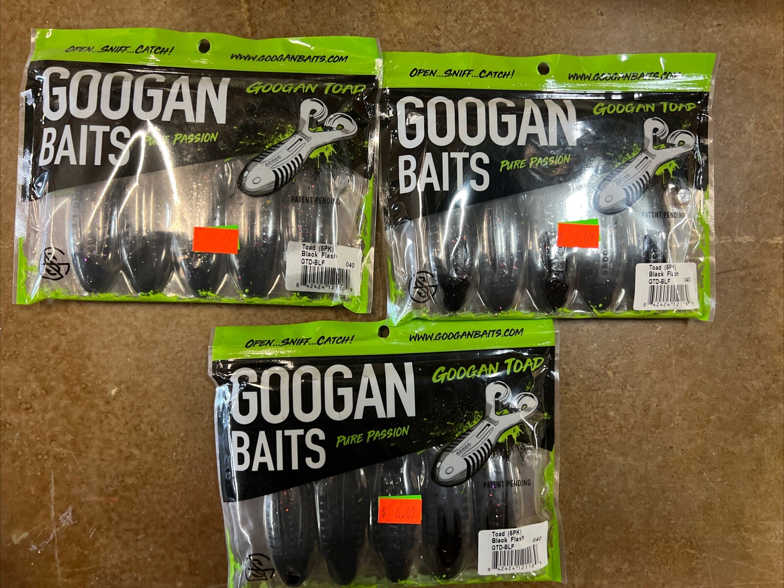 Googan Baits Toad - Black flash Soft Plastic Bait. (lot Of 3) | eBay