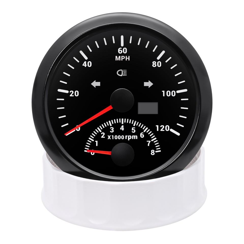 5 Gauge Set 85mm GPS Speedometer 120MPH With Tacho&52mm 4 Gauge With ...