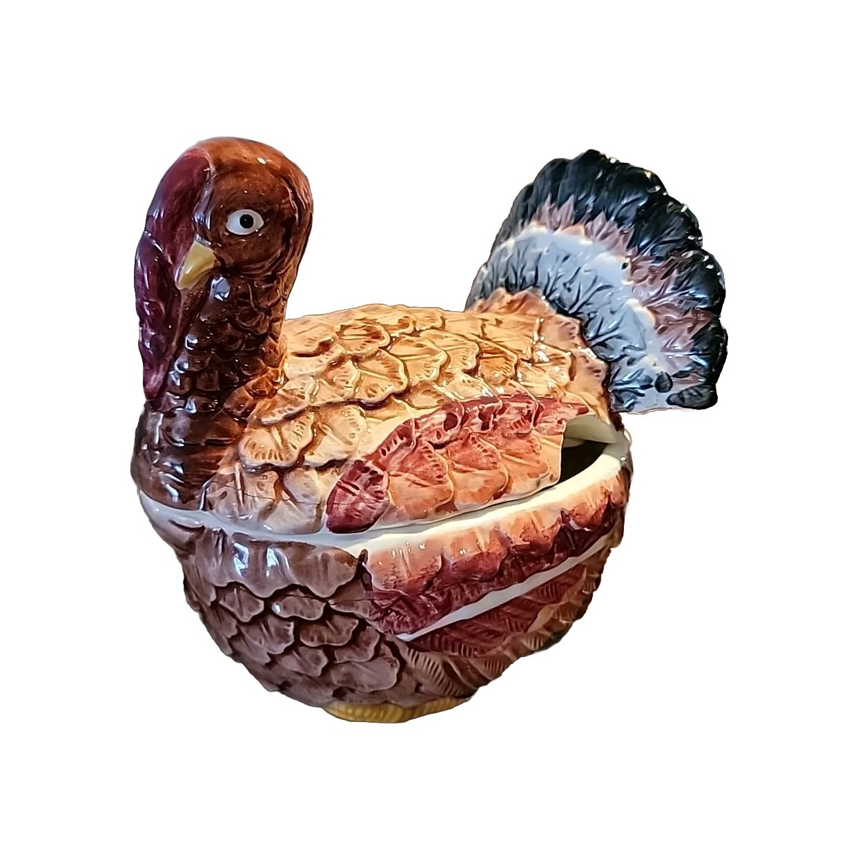 Vintage Figural Thanksgiving Turkey Soup Tureen Bowl Dish Decorative ...