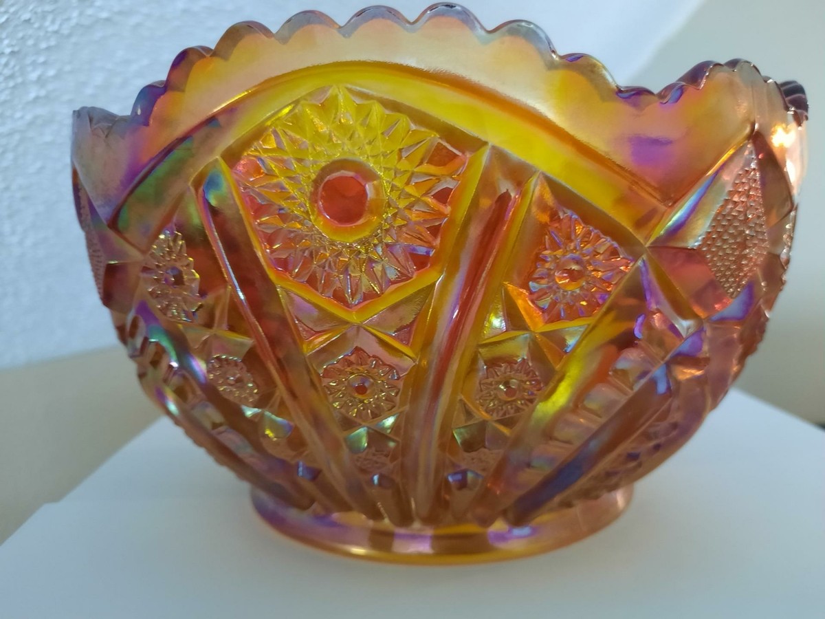 Imperial Carnival Glass Patterns Robin Pattern Marigold Carnival Glass