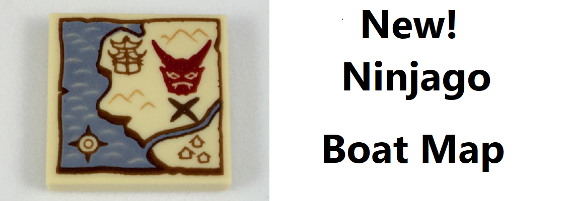 LEGO Minifigure Ninjago Map 2x2 Tile Printed Boat Ninja Gear Red Mask ...
