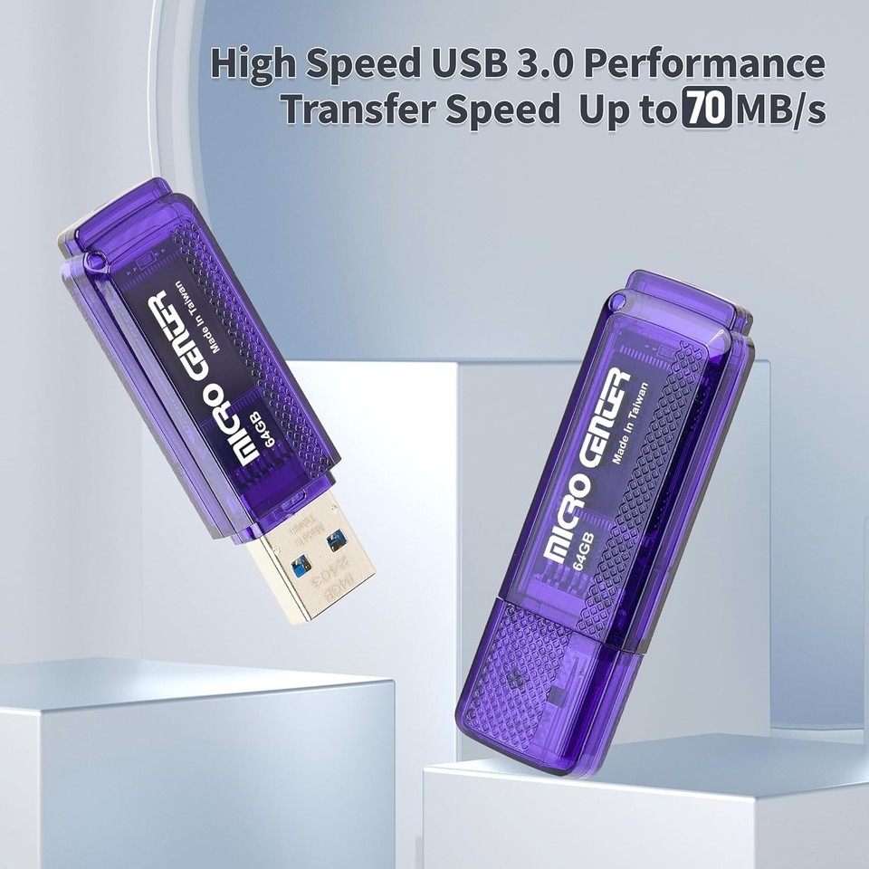 Micro Center 64GB USB 3.0 Flash Drive 5-Pack | SuperSpeed Memory Stick ...