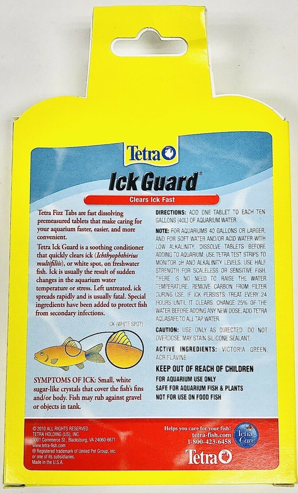 Tetra Ick Guard 8 Fizz Tablets Treats Up To 80 Gallon Freshwater ...
