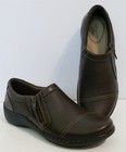 NWOB Clarks Cora Giny Loafer Flat Bootie Dark Brown Leather US 6/EU 36 ...