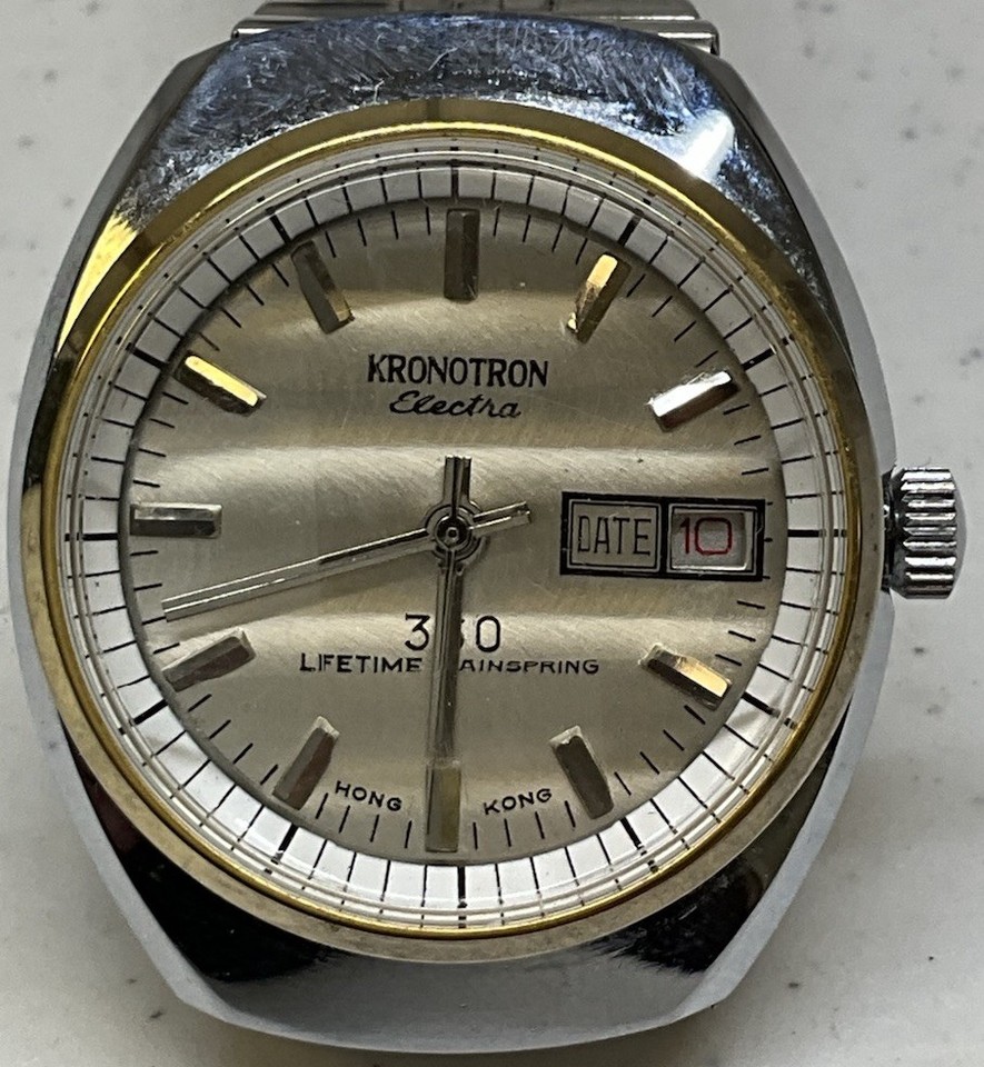 Kronotron Electra 360 Lifetime Main Spring Date Watch Working Hong Kong ...