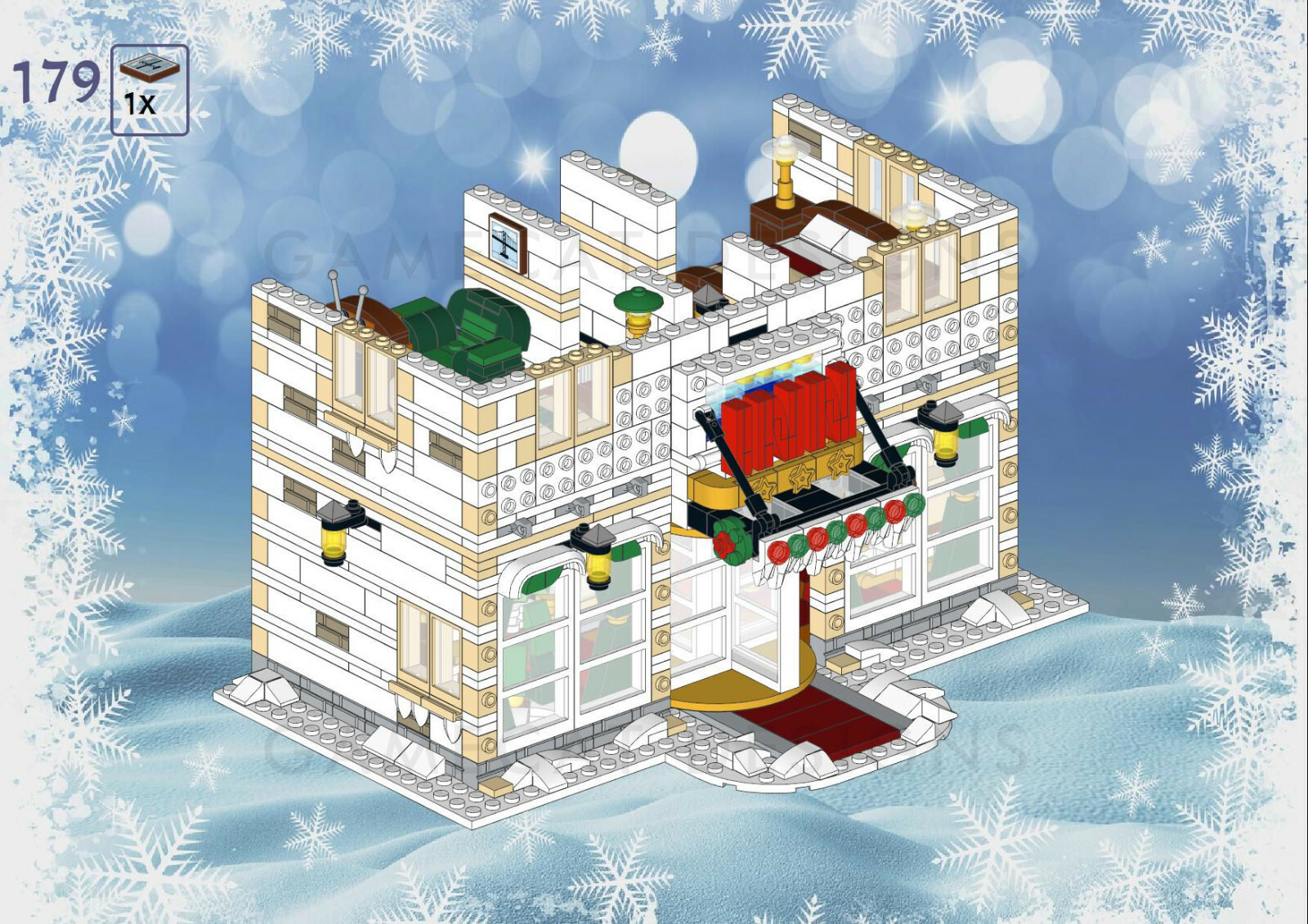 Winter Village Holly Day Inn -INSTRUCTIONS ONLY- Christmas MOC for Lego ...