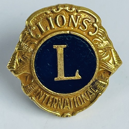 Lions International Lions Club Blue Gold Tone Member Lapel Hat Pin ...