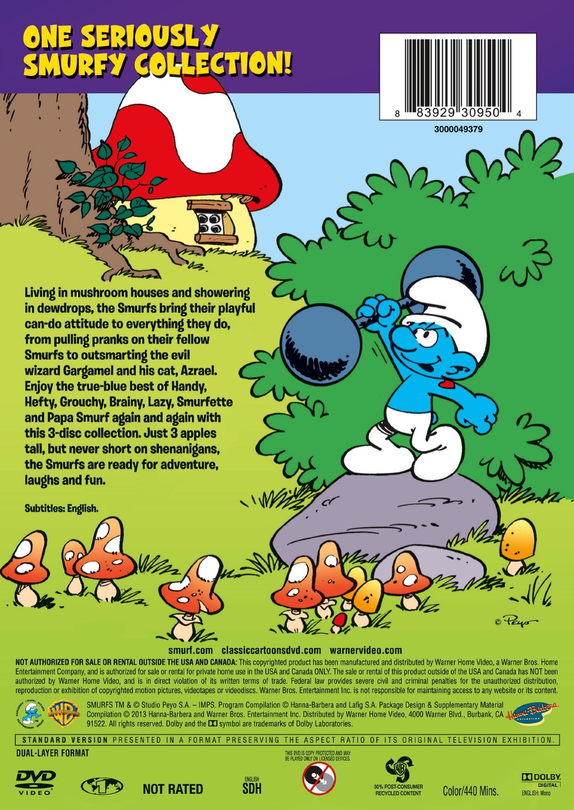 The Smurfs: 3-Pack Fun - The Best of Seasons 1 and 2 (DVD, 2013, 3-Disc ...