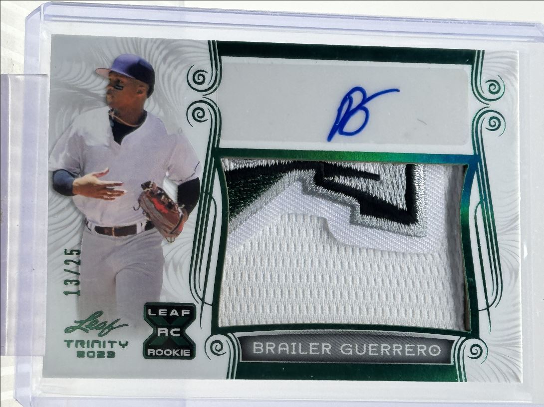 BRAILER GUERRERO 2023 LEAF TRINITY RPA ROOKIE PATCH GREEN RC AUTO /25 ...