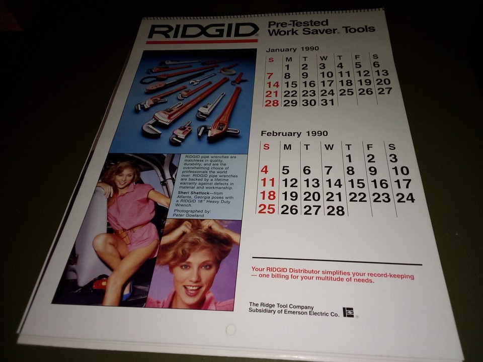 Ridgid Tool 1989-1990 Pin-up Swimsuit Wall Calendar | eBay