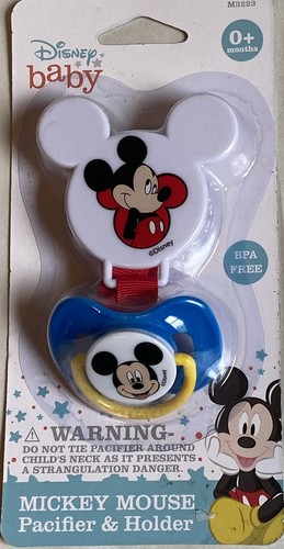 New In Pack Disney Baby Blue Mickey Mouse Pacifier & Holder BPA Free ...