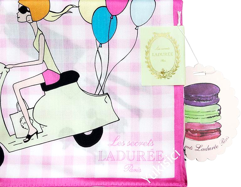 Laduree Paris Scarf Ladies Paris Fashion Walk Macaron Tea Time Print ...