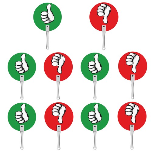 10pcs Yes No Paddles Classroom Voting Paddles Thumbs Down/up Paddles ...