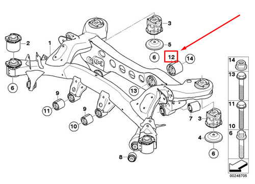 BMW 3 E92 REAR DIFFERENTIAL CARRIER BUSHING 2283384 33312283384 NO DUTY ...