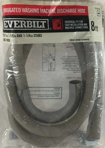Everbilt 8 ft. Corrugated Washing Machine Discharge Hose with Clamp ...
