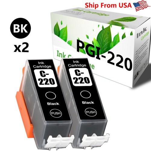 2-Pack PGI-220 Black Ink Cartridge for Canon Pixma MP560 MP990 MP620 ...