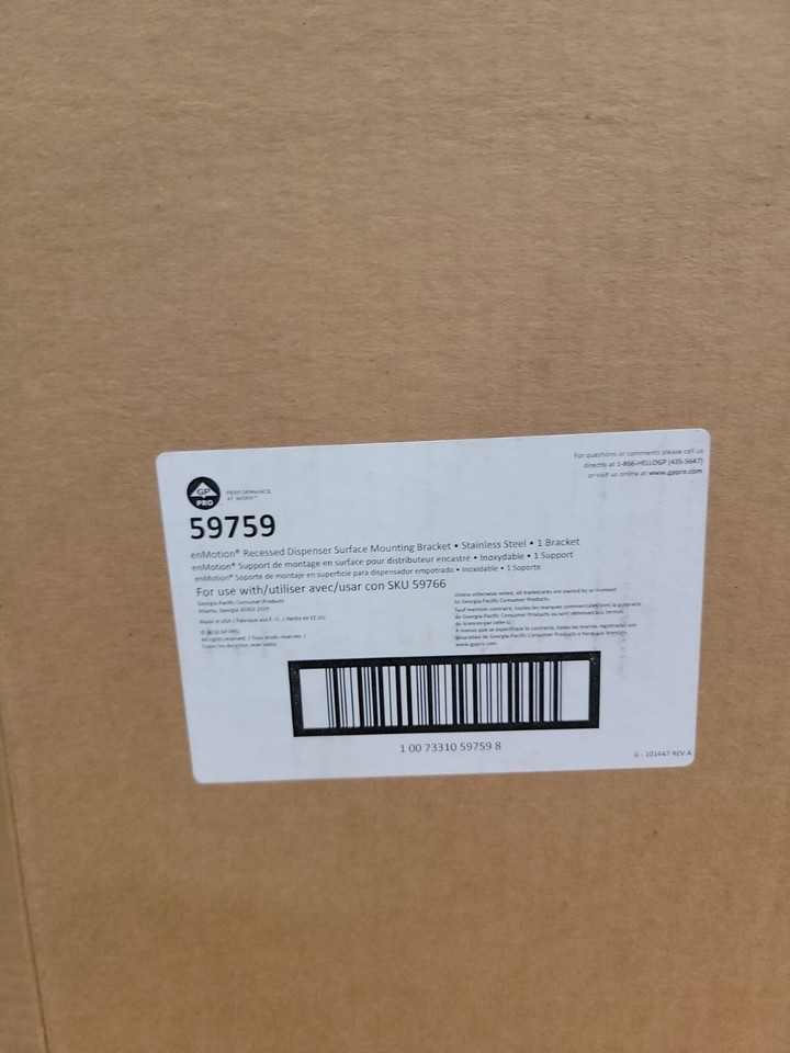 Recessed surface mounting stainless GP PRO 59759 Enmotion Mounting ...